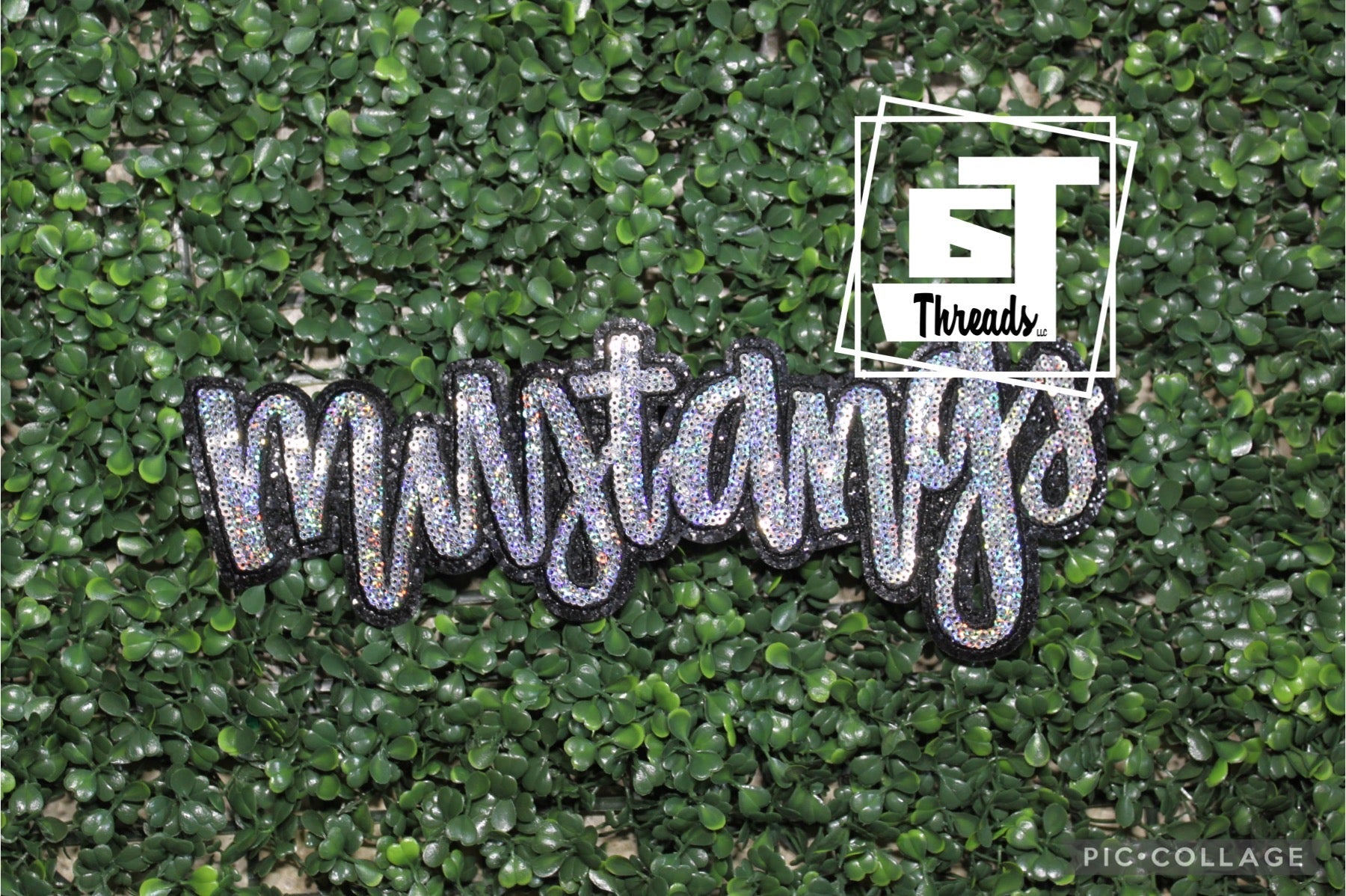 Cursive Sequin Mustangs....Patches Only – 6J Wholesale