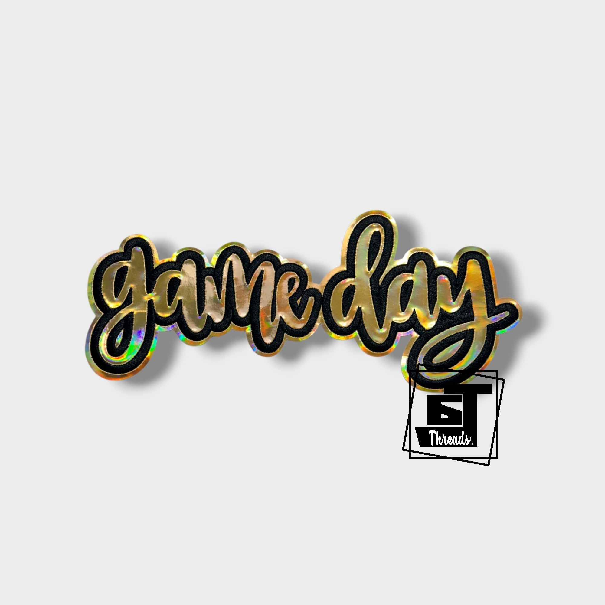 Gold Cursive Metallic Game Day....Patches Only – 6J Wholesale