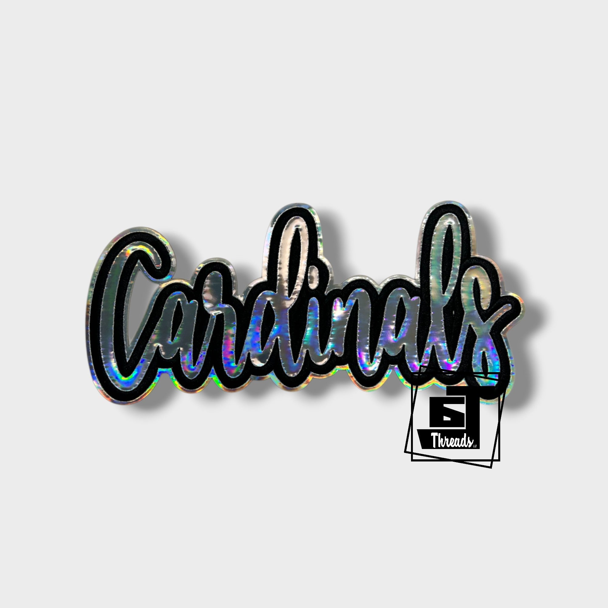 Silver Cursive Metallic Cardinals....Patches Only – 6J Wholesale